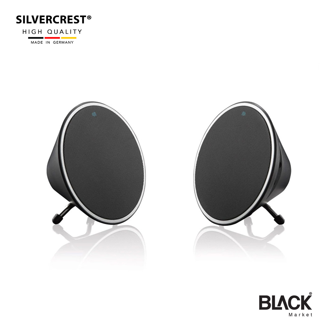 Stereo Speaker Set True Wireless Bluetooth SILVERCREST BLACK Market Stereo Speaker Set True Wireless Bluetooth SILVERCREST BLACK Market